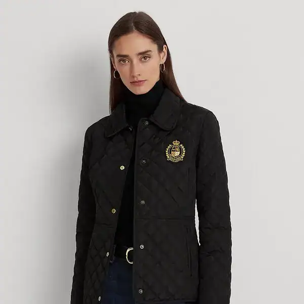 Ralph Lauren Crest-patch Diamond-quilted Jacket - Black | Editorialist